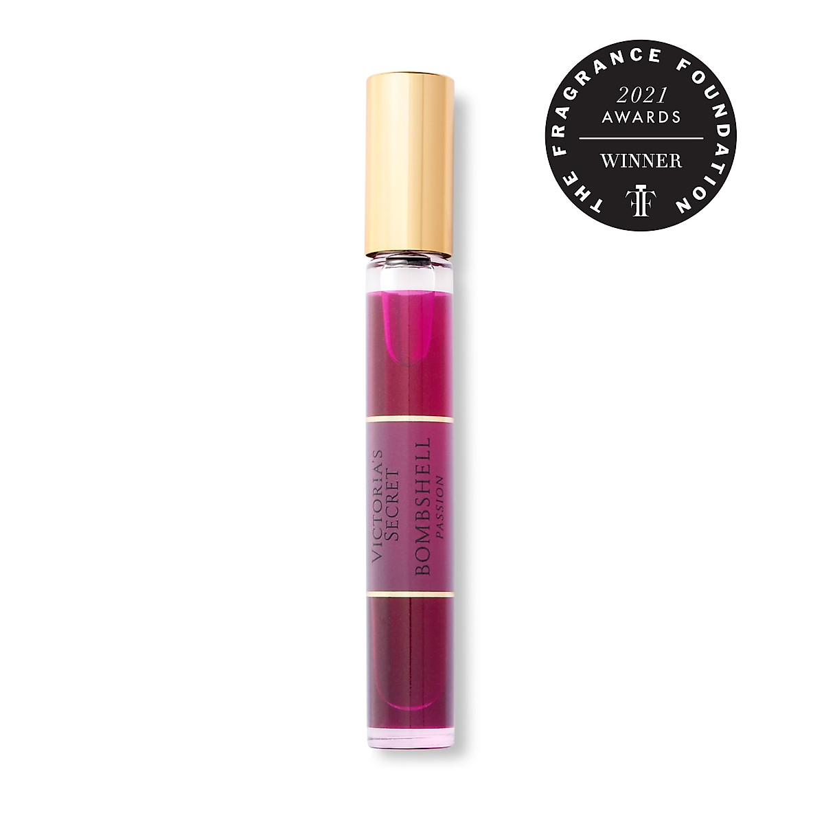 Victoria's Secret Bombshell Passion Eau de Parfum Rollerball, Notes of Sparkling Cassis, Queen Peony & Fuchsia Rose, Travel Size Mini Perfumes for Women (0.23 oz)