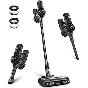 LEVOIT Cordless Vacuum Cleaner, Stick Vac with Powerful Suction and Auto Mode, Deep Clean Carpet, Hard Floor, Pet Hair, Large Particles, Up to 40 Minutes Runtime, 4-Stage HEPA Filter, IQ 40, Grey