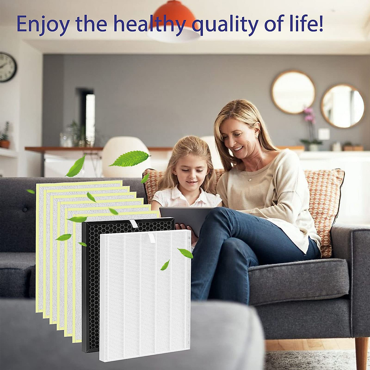 Ontheone HR900 Replacement Filter Kit Compatible with Winix HR900 Purifier, Replaces Part # 1712-0093-00 Filter T and 1712-0094-00 Filter U, 2 Set