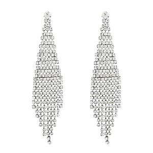 SELOVO Long Chandelier Dangly Dangle Earrings Silver Tone Tassel Bride Jewelry for Women