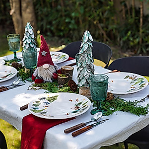 Sonemone Winter Wonderland Dinner Plates Set of 4, 11 Inch Ceramic Plates, Large Dinnerware Dish Set for Kitchen, Dinner, Salad, Dessert, Microwave & Dishwasher Safe, Scratch Resistant