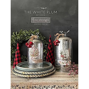 Redesign with Prima Prima Redesign Xmas Tag 6inch X 12inch Transfer red, green, tan, black