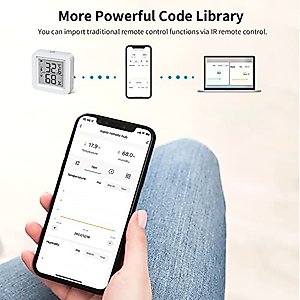 eMylo 3 in 1 Smart Hub WiFi IR Remote Control with Digital Hygrometer Indoor Thermometer Humidity Meter, Wireless Scene Touch Switch, Compatible with Alexa and Google Home, for TV Air Conditioner