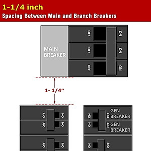 Generator Interlock Kit Compatible with General Electric GE 150 or 200 amp Main Breaker,1 1/4 Inch Spacing Between Main and Branch Breaker(GE200-A) for Emergency in Snowstorm Thunderstorm Weather