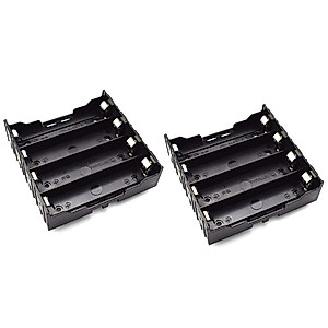 SDTC Tech 8-Pack 3.7V 18650 Battery Holder with Soldering Pins 1/2/3/4 Slot Black Plastic Battery Case Kit for DIY Parallel or Series Circuit PCB Projects(2 Per Size)