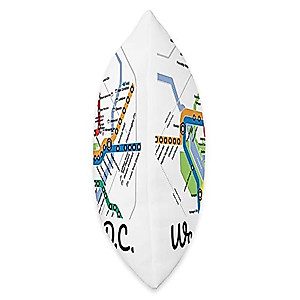 Washington DC Tourist Gift & Souvenir Co. Metro Map of Washington DC Art Gift City Rail Transit Subway Throw Pillow, 18x18, Multicolor