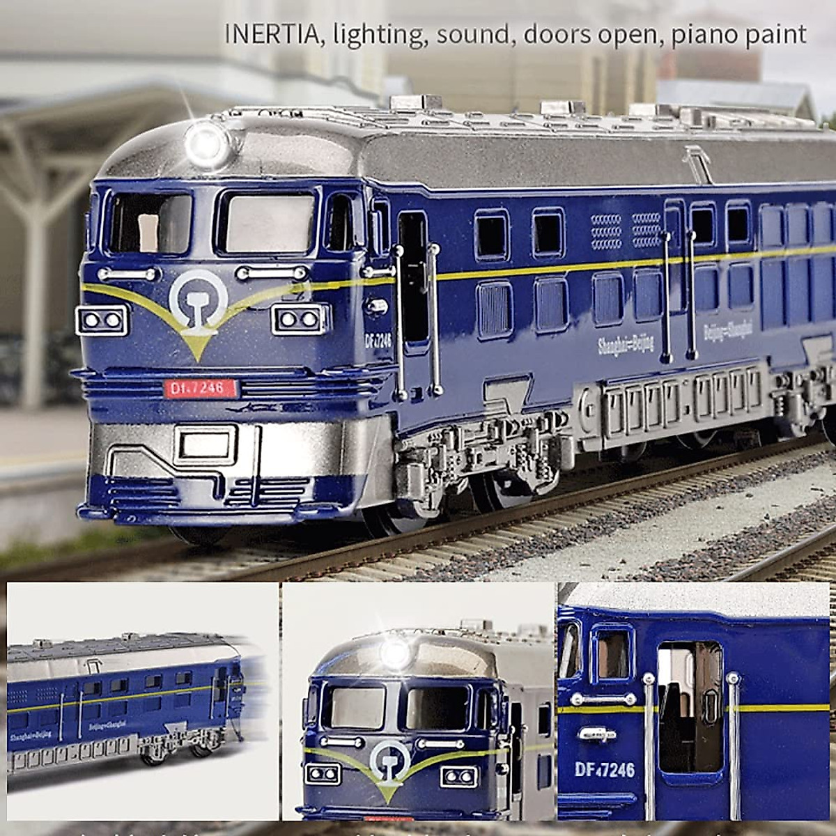 Tiny Train Toys Moved by Inertia for Kids with Sound & Light - Train Set for 3 4 5 6 Years Old Boys Girls Classic Toy Gift for Holiday, Birthdays or Christmas