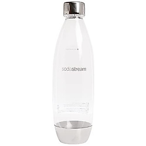 SodaStream 1L Slim Metal Carbonating Bottle, Single