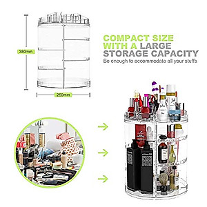 Boxalls Makeup Organizer Rotating,8-Layer Large Capacity Cosmetics Organizer,360 Adjustable Spinning Makeup Stand, Skincare Clear Makeup Carousel for Vanity Countertop -Plus Size