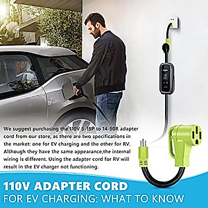 AMPROAD iFlow P9 EV Charger Level 2, 10 to 40 Amp, 110-240V Universal EVSE, Versatile for Portable & Wall Charger (NEMA 14-50, 25 Feet Cable)