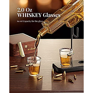 Gifts for Men Dad, Kollea 15.2 Oz Whiskey Decanter Set with 2.0 Oz Glasses, Unique Anniversary Birthday Gift Ideas for Him Husband Grandpa, Cool Tequila Liquor Dispenser for Home Bar