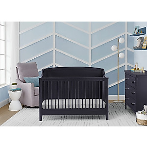 Delta Children Campbell 6-in-1 Convertible Crib - Greenguard Gold Certified, Midnight Grey