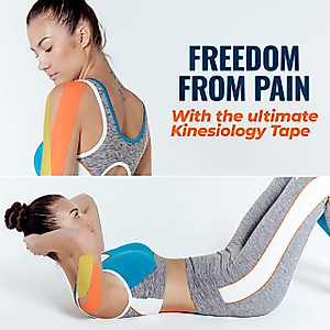 Kinesiology Tape - Black (Bulk Roll) - Premium Grade Uncut 5cm x 35m Roll - Ideal for Athletic Sports Physio Strapping and Muscle Injury & Support - Includes eGuide