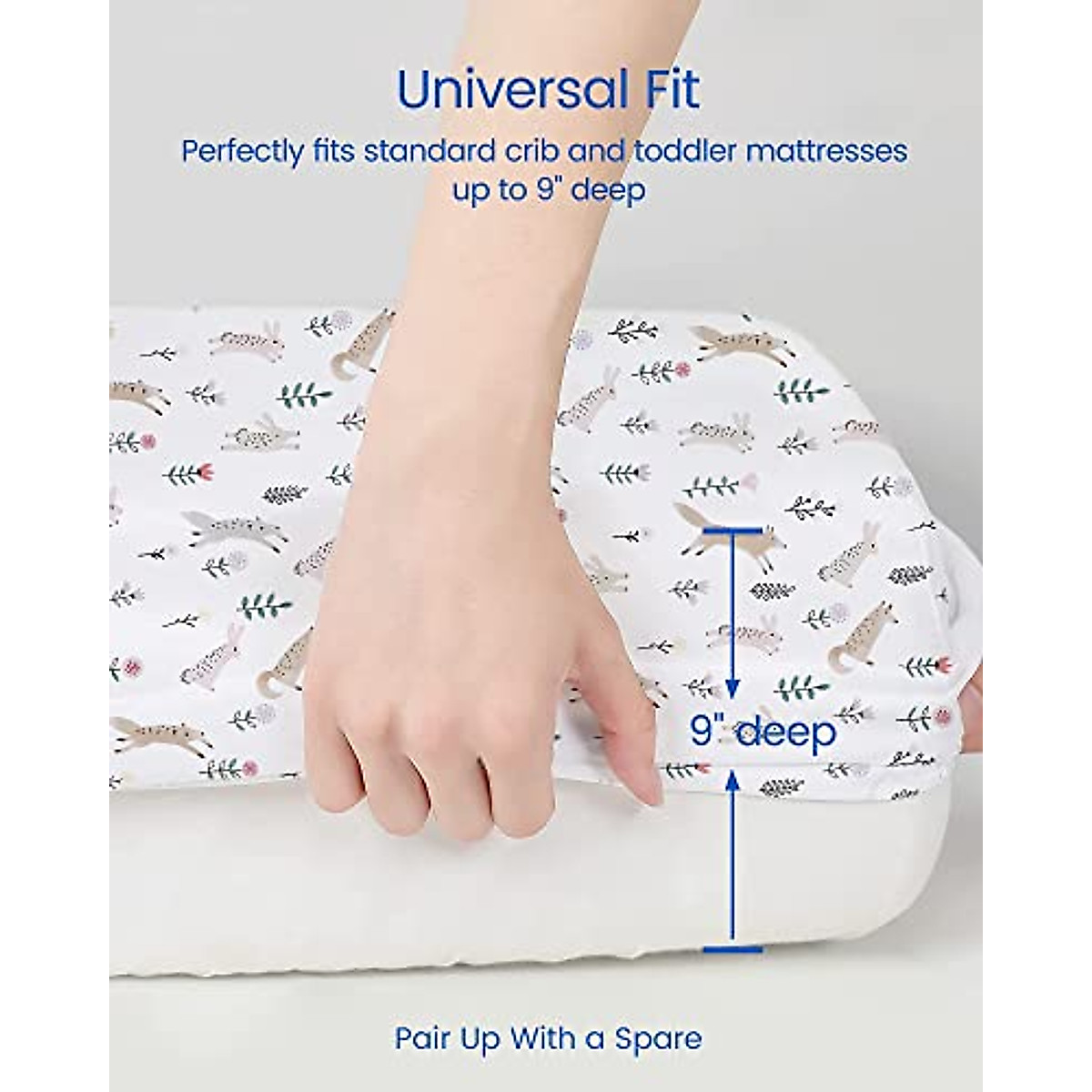 Crib Sheets for Boys, TotBasic Ultra Breathable Fitted Crib Sheet, Premium Soft Crib Mattress Sheet Fitted, Super Stretchy Baby Sheets for Crib 28''x52''x9'' Extra Deep Pocket (Tiger & Green Jungle)