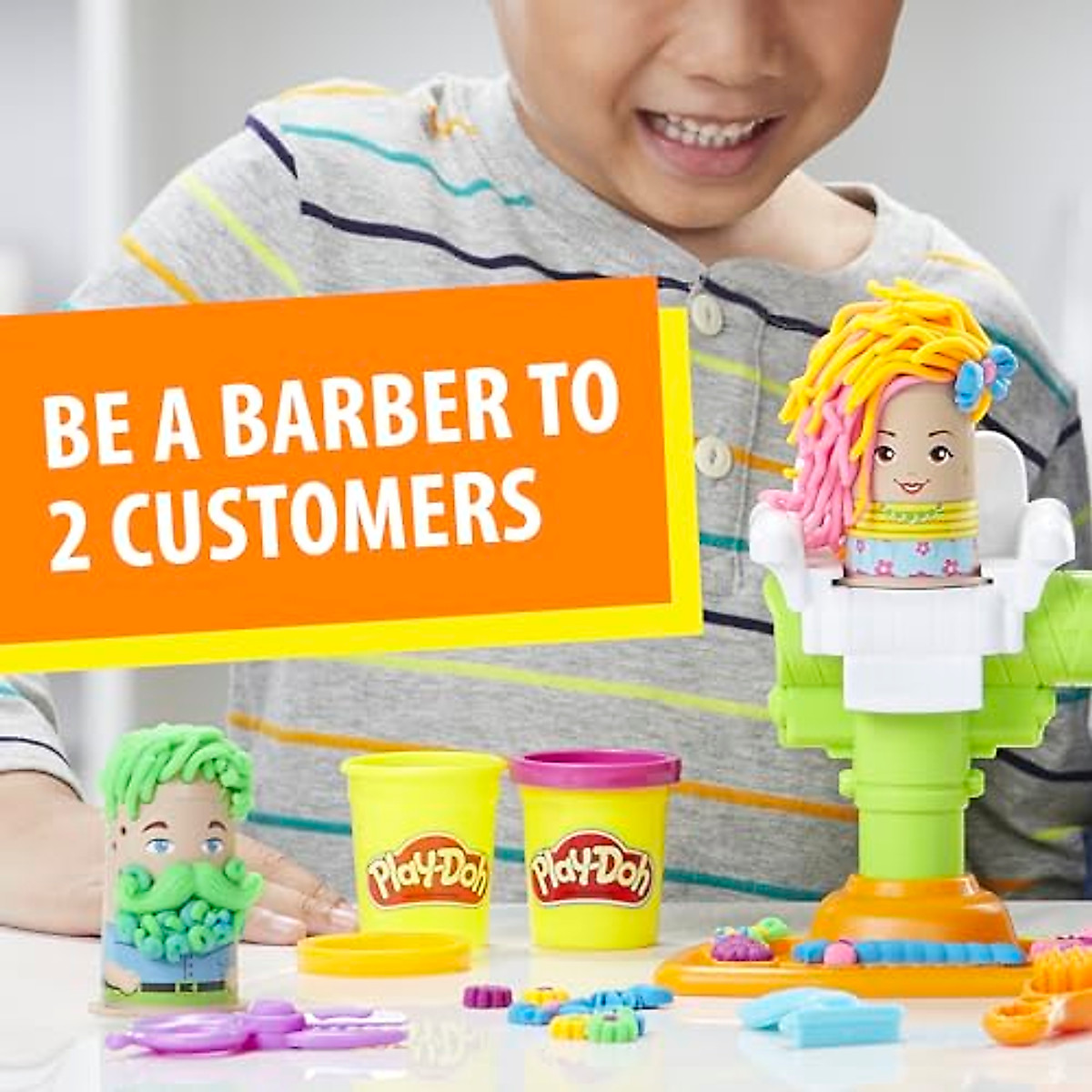 Play-Doh Buzz 'n Cut Fuzzy Pumper Barber Shop Toy with Electric Buzzer ...