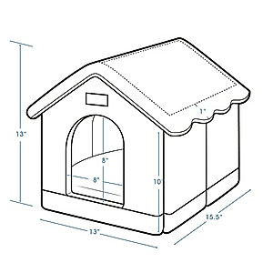 Jiupety Cozy Pet Bed House, Indoor/Outdoor Pet House, S Size for Cat and Small Dog, Warm Cave Sleeping Nest Bed for Cats and Dogs, Brown