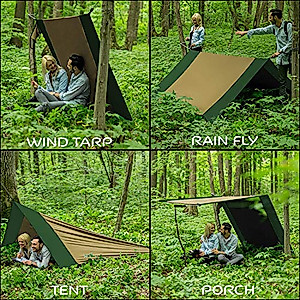 Lazy Monk 2 Person Hammock w/ Tree Straps | Portable Foldable Parachute Double Hamock Outdoor, Travel, Camping | Hamaca para dos | Complete Two People Couple Patio Backyard Outside Hanging Swing Amaca