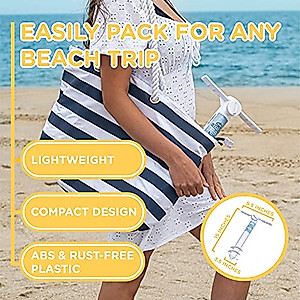 Beachr Parasol Umbrella Sand Anchor - Heavy Duty Outdoor Umbrella Base with Ground Anchor Screw | For Beach Tent, Sun Shelter, Sun Protection, Shade, Strong Winds | One Size Fits All