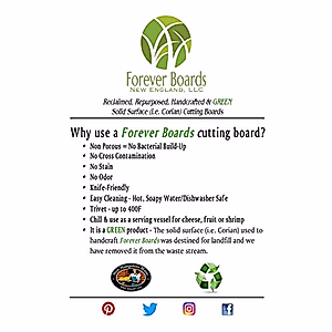 Cheese Board Reclaimed Solid Surface (I.e. Corian) Cutting Board and Serving Board