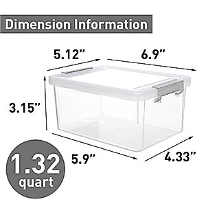 Citylife 1.3 QT 10 Pack Small Storage Bins & 6 Packs Small Storage Bins with Lids 3.2 QT Plastic Storage Containers for Organizing Stackable Clear Storage Boxes