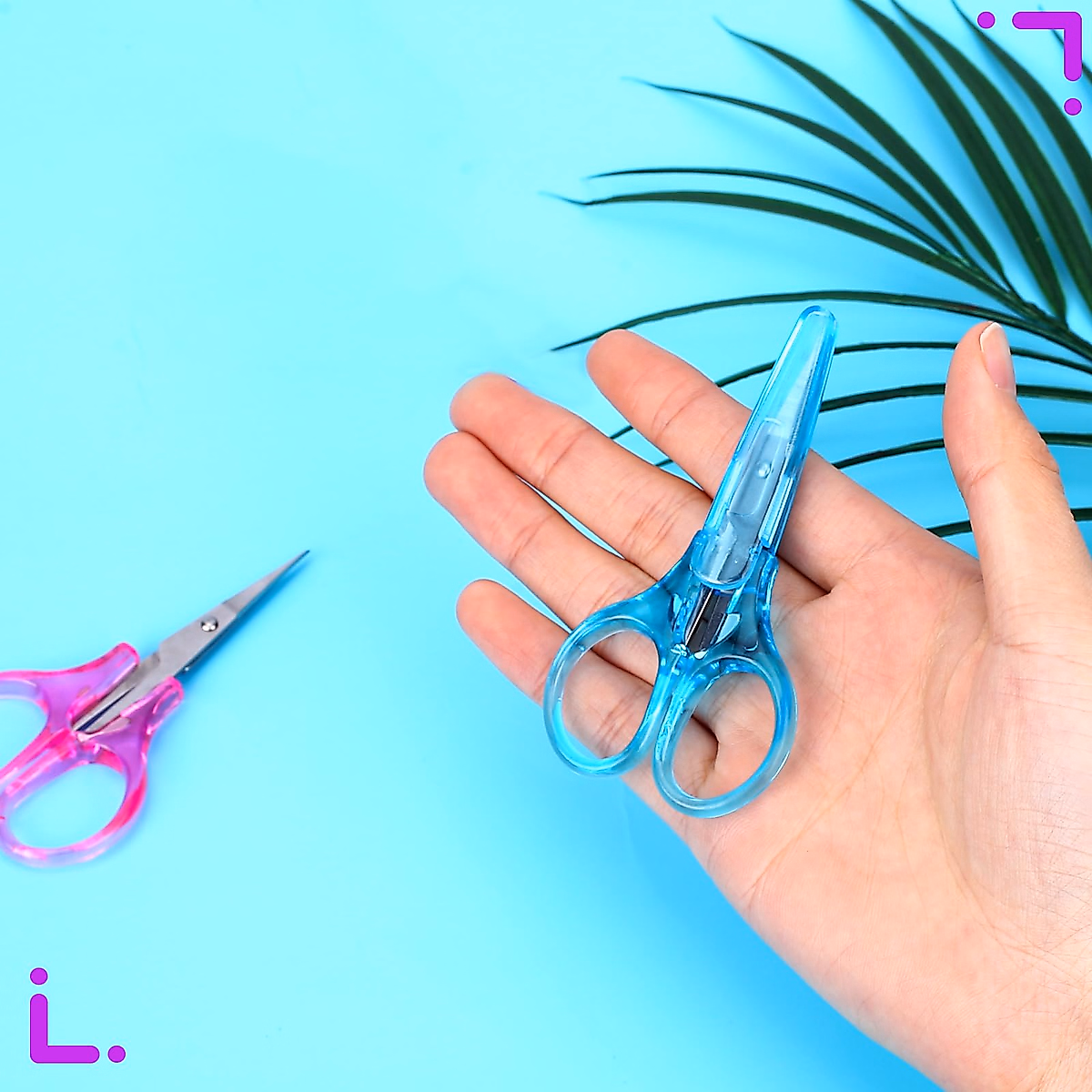 2Pcs Small Scissors All Purpose Craft Scissors Mini Detail Small Scissors Stainless Steel Scissors with Protective Cover Precision Straight Fine Tips Design for Paper Cutting,Scrapbooking