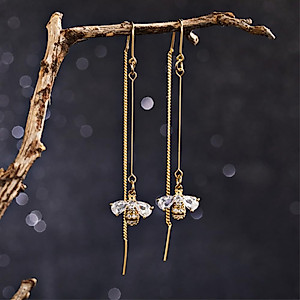 CutieJewelry Delicate Bumble Honey Bee Dangle Cute For Womens Ladies Jewelry Pretty Earrings 2 PAIRS