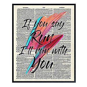 David Bowie Wall Art Decor Poster - 8x10 Cool Unique Gift for Women, Men, Ziggy Stardust, 80s Music, Punk Rock Fan - Dictionary Print, Home Decoration for Bedroom, Bathroom, Living Room