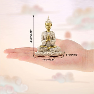 Baoblaze Buddism Buddha Ornaments Maitreya Fengshui Statue Sculpture Handmade Figurine for Home Desktop Office Decor