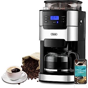 Gevi 10-Cup Coffee Maker with Grinder, Programmable Grind & Brew, 1.5L Water Reservoir, Keep Warm Plate Coffee Machine and Burr Grinder Combo