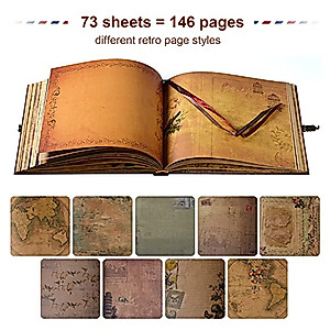 JIMBON Our Adventure Book Scrapbook Photo Album Retro Style Embossed Letter Cover Travel Diary Journal Scrap Book For Couples Memory Book Anniversary Wedding Best Friend Womens Day Gift