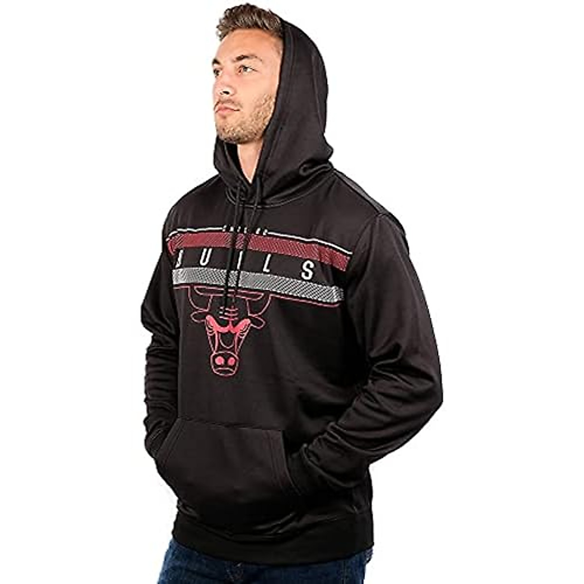Ultra Game NBA Official Men’s Super Soft Midtown Hoodie Pullover Sweatshirt - Unisex, Chicago Bulls, Black, Small
