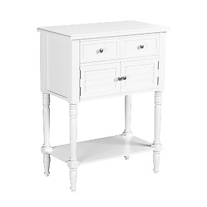 Knowlife Console Table with 2-Door Cabinet & 2 Drawers, Sofa Tables, Entryway Table with Storage Shelf, Coffee Bar Buffet Sideboard for Kitchen, Hallway, Dining, Living Room, White