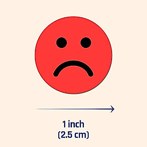 1" Happy/Sad Smiling Face Behavior Stickers - (Red/Yellow/Green), Pack of 1200