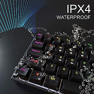 DIERYA DK61E 60% Percent Mechanical Gaming Keyboard, Optical Blue Clicky Switch, PBT Keycap, RGB Backlit, Waterproof, Wired USB C Mechanical Keyboard with Full Keys Programmable