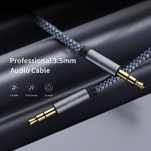Ruaeoda Aux Cord 6ft,3.5mm Audio Cable Male to Male Stereo Hi-Fi Sound Nylon Braided aux to aux 1/8 Cable for Headphones Car Home Stereos Speakers Tablets
