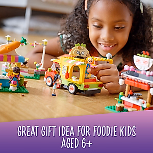 LEGO Friends Street Food Market 41701; New Food-Play Building Kit Promotes Imaginative Play; Includes Emma and Kitten Toy; Birthday Gift for Kids Aged 6+ (592 Pieces)