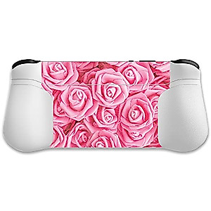MightySkins Glossy Glitter Skin Compatible with Logitech G Cloud Gaming Handheld - Super Pink Roses | Protective, Durable High-Gloss Glitter Finish | Easy to Apply | Made in The USA