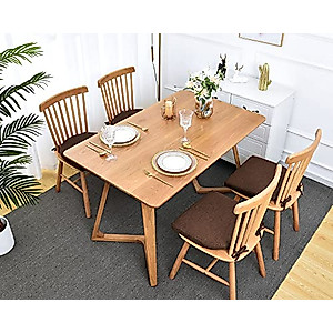 COSNUOSA Kitchen Chair Cushions D-Shaped Dining Chair Cushions with Ties Non Slip Kitchen Dining Chair Pads and Seat Cushion Set 17 x 16 Inches Brown 4 Pcs