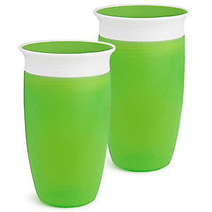 Munchkin Miracle 360 Sippy Cup 10 Ounce (Green/Green) pack of 2.