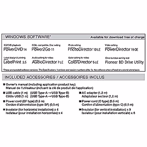 PIONEER External Blu-ray Drive BDR-X13UBK High Reliability & 16x BD-R Writing Speed USB 3.2 Gen1 / 2.0 BD/DVD/CD Writer with PureRead 3+ and M-DISC Support