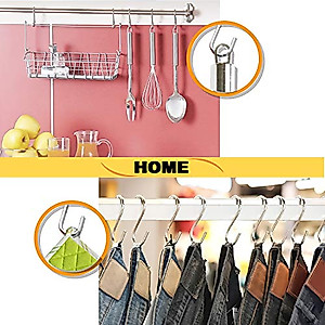 Wellmax 101pc S Hooks for Hanging, Heavy Duty S Shaped Hooks, Combination Assortment Metal S Hook Set for Hanging Plants, Closet, Kitchen, Pot Rack, and pots and Pans