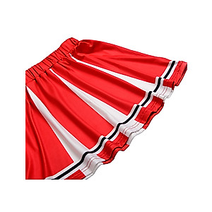 knemmy Cheerleader Costume for Girls Cheerleading Outfit Cheer Leader Dress for Halloween Party (Red, 4T(120))