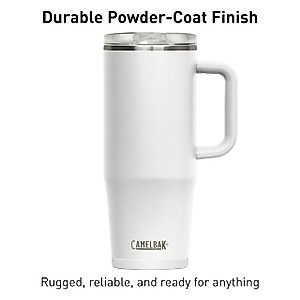 CamelBak Thrive Leak-Proof 32 oz Mug, Insulated Stainless Steel - For travel, coffee, tea, hot beverages - Spill Proof Cup-holder Compatible, White