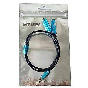 ENVEL Headset Adapter Y Splitter 3.5mm Jack Cable with Separate Mic and Audio Headphone Connector Mutual Convertors for Gaming Headset, PS4, Xbox One, Notebook, Mobile Phone and Tablet 30CM/12 Inch