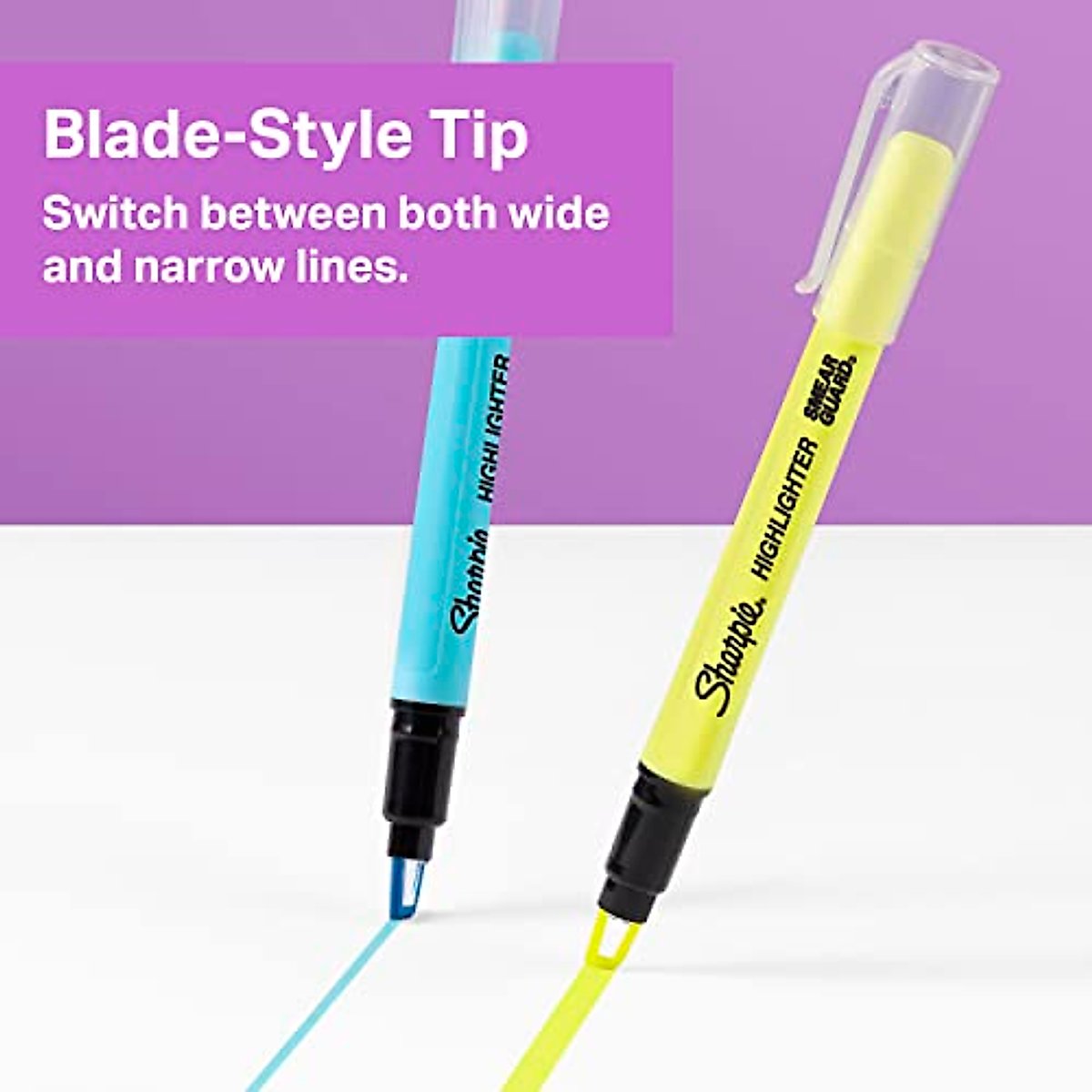 SHARPIE Highlighter, Clear View Highlighter with See-Through Chisel Tip, Tank Highlighter, Assorted, 8 Count