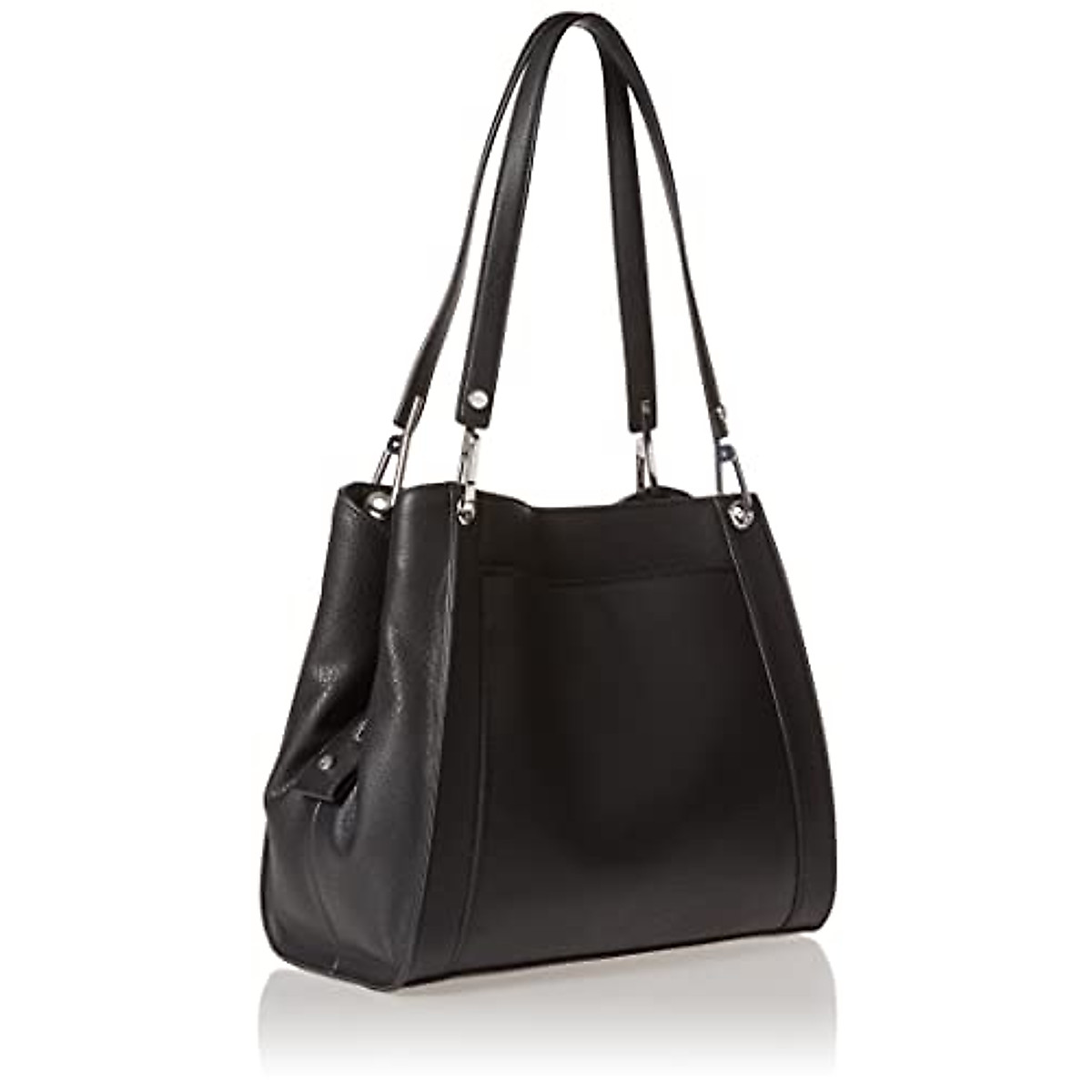 Calvin Klein Reyna Novelty Triple Compartment Shoulder Bag, Black/Silver Combo,One Size