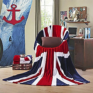 59"x79" British Flag Bed Sofa Blanket Couch Cover Luxury Super Soft Flannel Warm Plush Fleece Bed Throw Quilt Blanket Bedspread for Couch Sofa Bed Car Travel Bedding Blankets Machine Washable