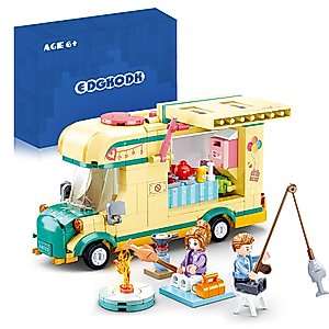 EDGKODK Friendship Bus Building Toys for Girls Age 7-14, Summer Camp Rv Educational Building Block Toys, 314 Pieces