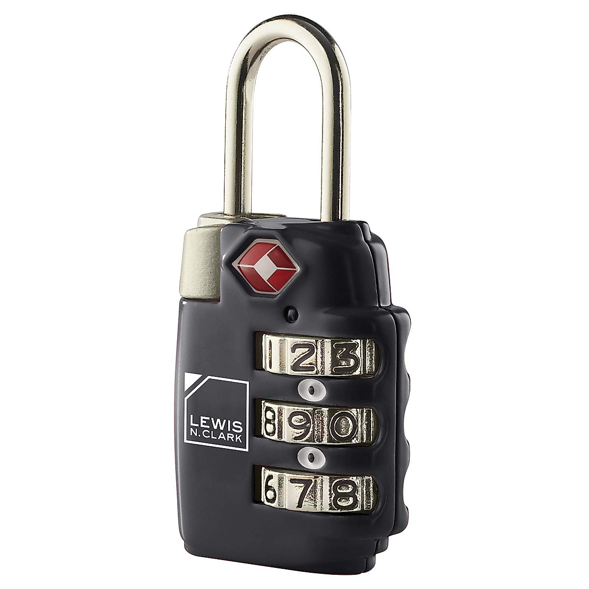 Lewis N. Clark Travel Sentry TSA-Approved Luggage Lock, Large 3 Dial Combination with Easy Read Dials - Black (Pack of 2)