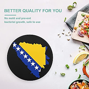 Bosnian Map Flag Cutting Board Tempered Glass Chopping Board for Kitchen Hotel